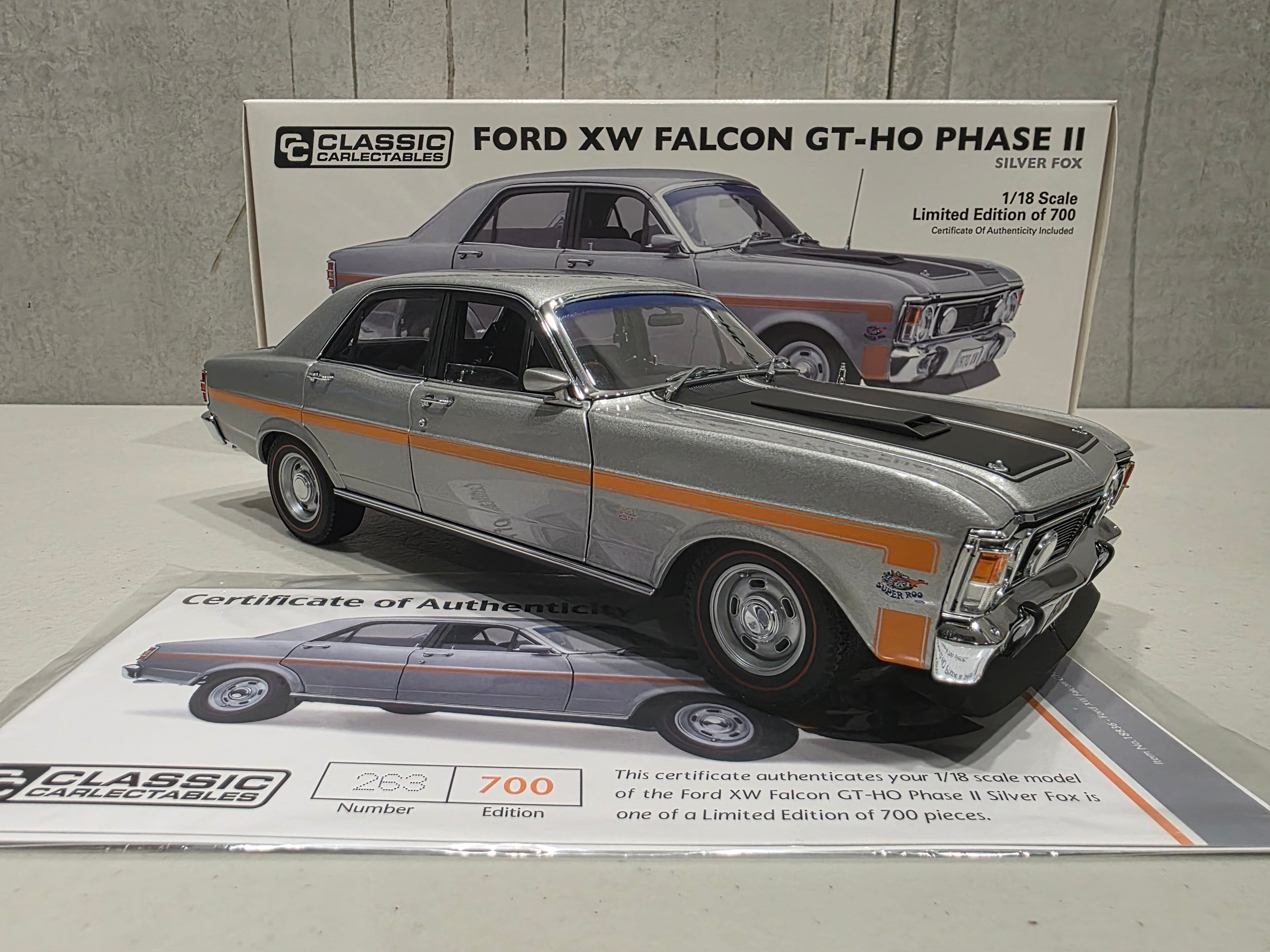 FORD XW FALCON GTHO PHASE II - SILVER FOX - 1:18 SCALE DIECAST MODEL