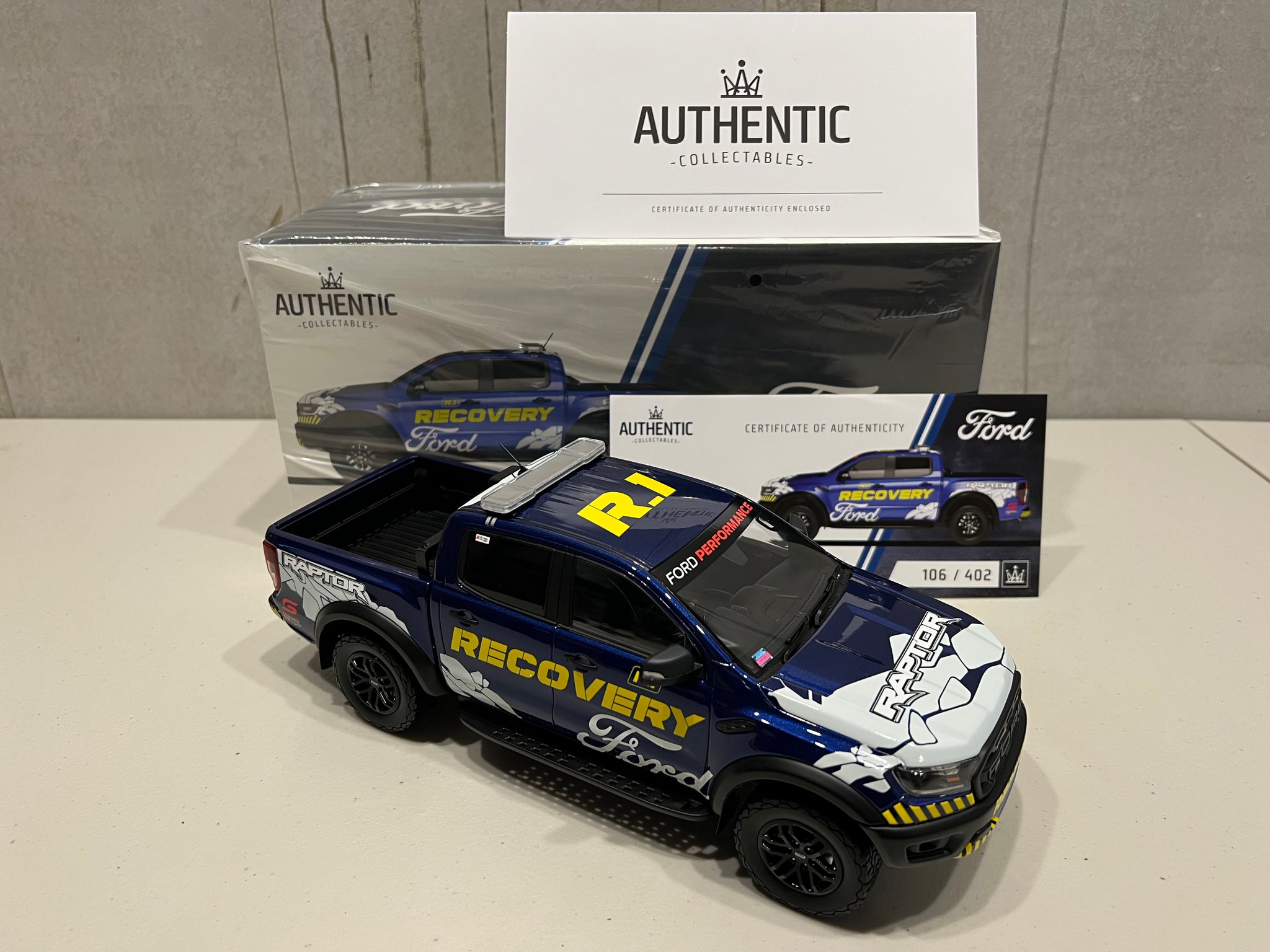 Ford Ranger Raptor - Supercars Recovery Vehicle 1:18 Resin Model - Aut