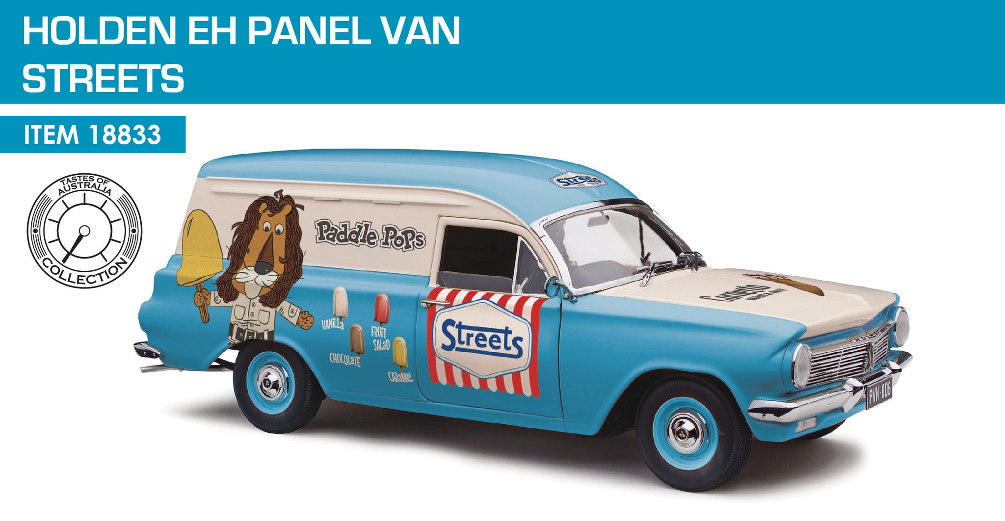 HOLDEN EH PANEL VAN "STREETS" 1:18 SCALE DIECAST MODEL – Elite Diecast ...